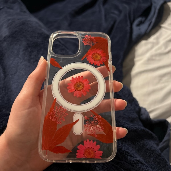 Magsafe Pressed Flower Real Flowers Clear Phone Case iPhone 17 Air 16 E ...