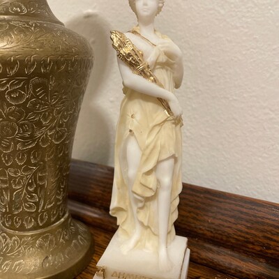 Demeter Statue Greek Goddess Made of Alabaster Gold 16cm-18cm - Etsy