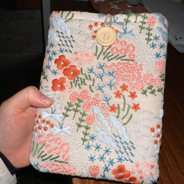 Embroidered Floral Kindle Sleeve, Kindle Cover, Kindle Paperwhite Case ...