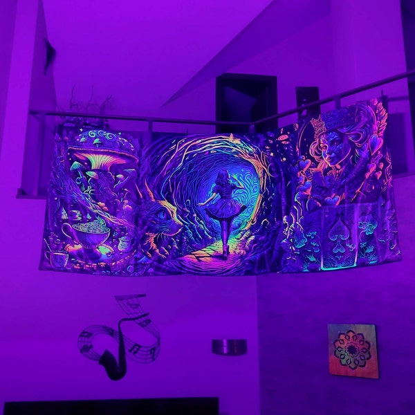 Rainbow Spiral Tunnel Fractal Psychedelic UV Reactive Blanket ...