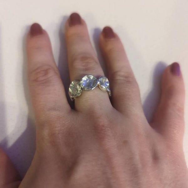 Mini Hamburger and Hot Dog Ring. Sterling Silver Unique Jewelry. 80s ...
