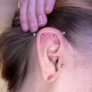 14g Gold Triple Forward Helix 3mm 4mm 5mm Balls Labret | Etsy