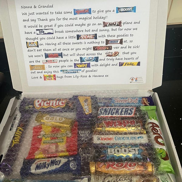 Thank You Personalised Chocolate Message Gift Box - Etsy UK