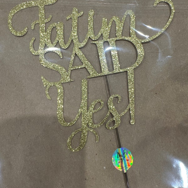 She Said Yes Cake Topper, Bridal Shower Cake Topper, Hen Party Cake ...