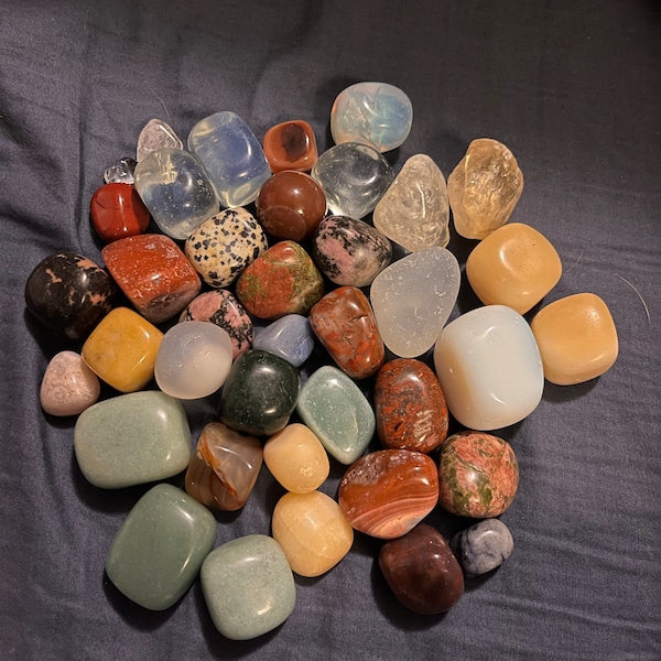 Premium One Pound Crystal Crystals Medium Tumbled Stones Beautiful Mix ...