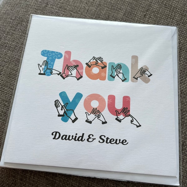 BSL Thank You Card, British Sign Language, Inclusive, Deaf Art, Thank ...