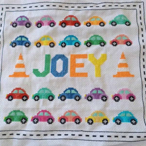 Cars Cross Stitch Patterns, Modern Cross Stitch Pattern, Rainbow Cross ...