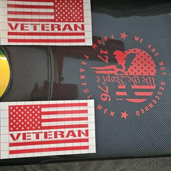 American Flag Decal - Pair of Decals - Premium Vinyl - Subdued/reversed ...