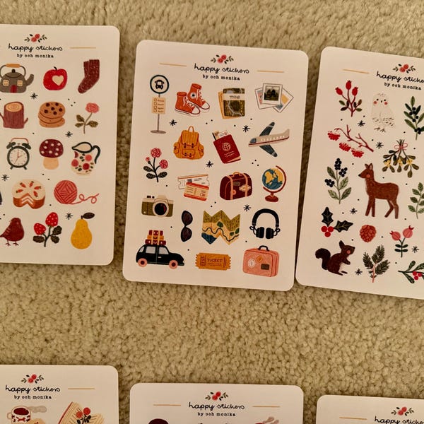 3 Matte Sticker Sheets, Sticker Pack, Sticker Bundle, Cute Stickers ...