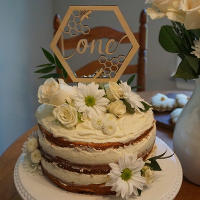 Honeycomb Cake Topper Bumble Bee Cake Topper First Birthday Topper ...
