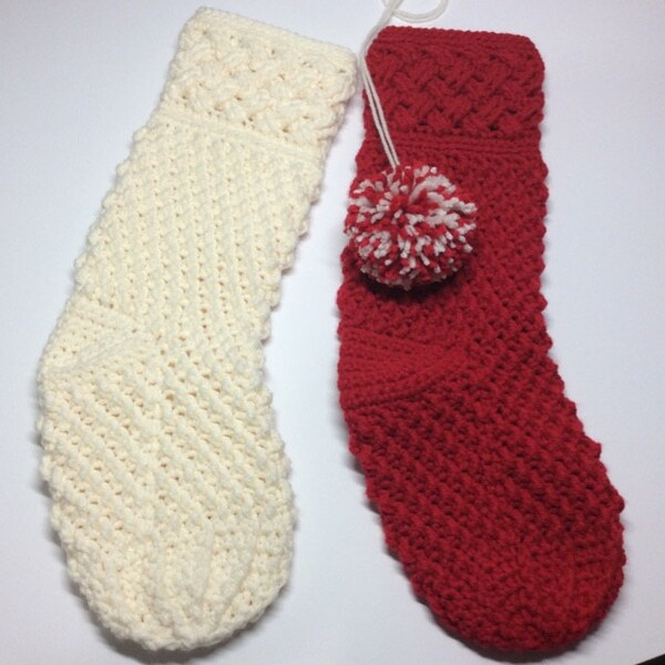 Crochet Pattern for Christmas Stocking, Ivory Snow Aran PDF16-280 - Etsy