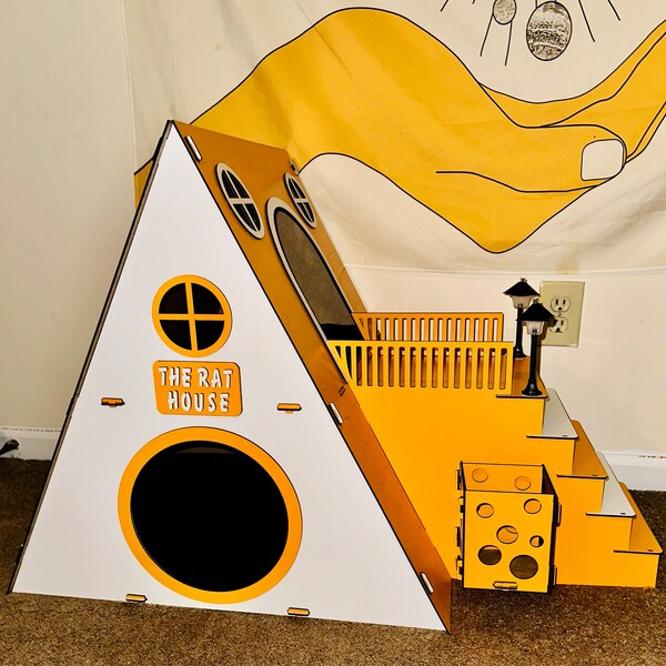 Bungalow Rabbit House,indoor Rabbit Castle, Rabbit Furniture, Extra ...