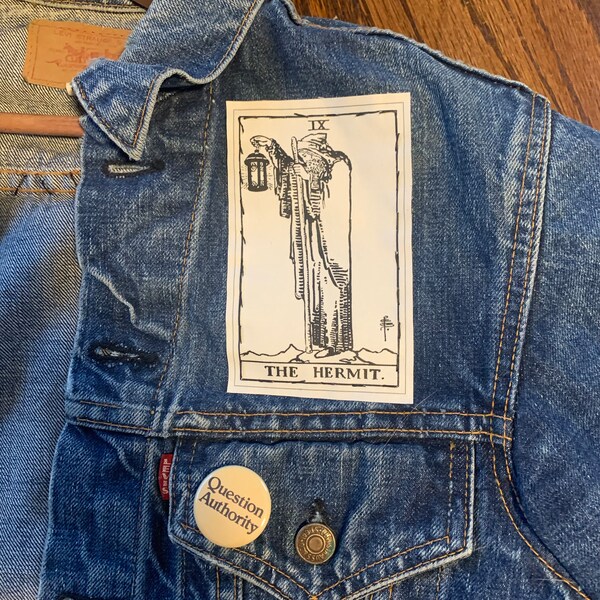THE FOOL // Black or White Tarot Card Canvas Punk Patch // Fabric Rider ...