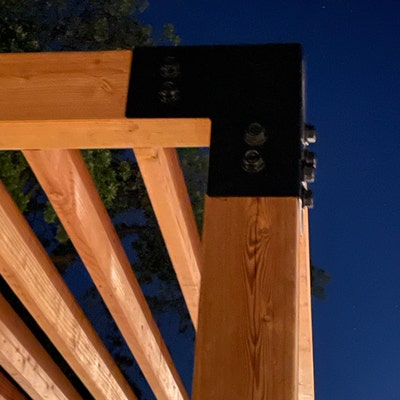 Posthugger™ Outside Corner Brackets AND MORE for 6x6 Wood Posts Shop Table Pergola Brackets 1/8 ...