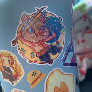 Transparent Anime Stickers Bocchi Anya Power Chopper Kiki - Etsy