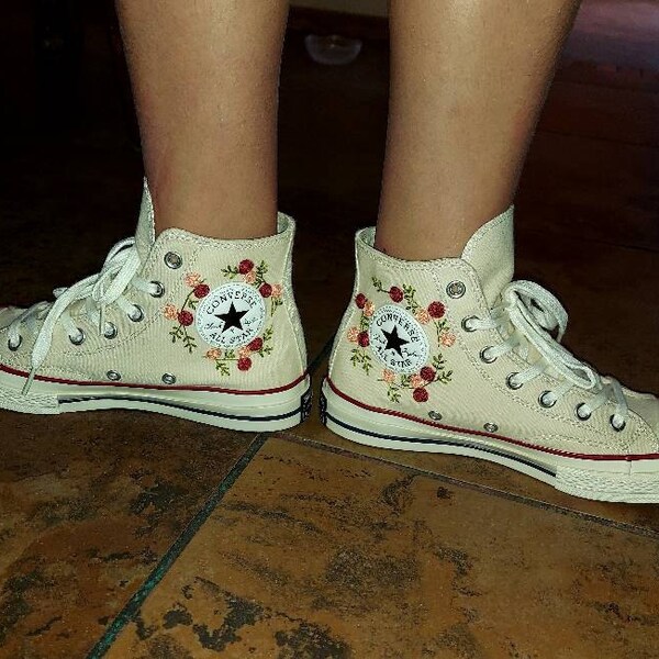 Converse High Tops/ Mushroom Converse/ Flower Converse/ Logo Mushroom ...