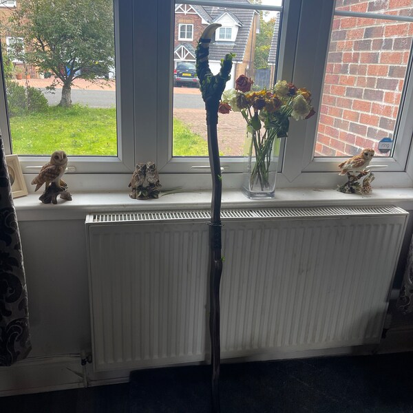 Crescent Moon Staff, Magic Cosplay Weapon, Wooden Wizard Stave ...