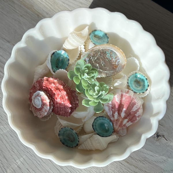 Holographic Seashell Ceramic Ring Dish | French Style | Scalloped Home ...