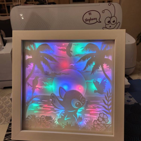 Stitch 2 - Paper Cut Light Box Template Files, Shadow Box, 3D Papercut ...