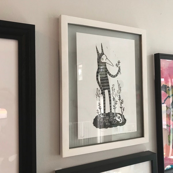 The Skateboarding Snark A4 Lino Print - Etsy