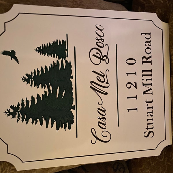 Country Estate Property Name Sign Hanging From Wood and Wrought Iron ...