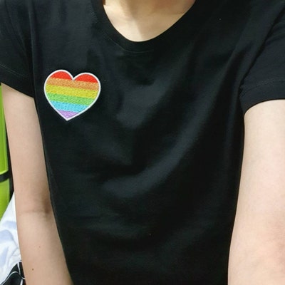 Machine Embroidery Design Rainbow Heart Patch LGBTIQ Heart Embroidery ...