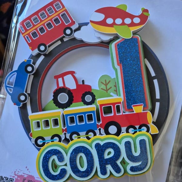 Transport Cake Topper | Cars Cake Topper | Vehicle Cake Topper | Bus ...