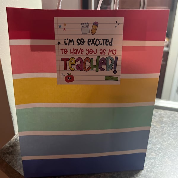 First Day of School Teacher Gift Tag From Student, Printable Back to ...