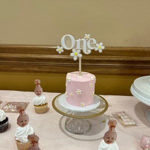 Wood Daisy Cake Topper Daisy One Cake Topper Groovy Cake - Etsy