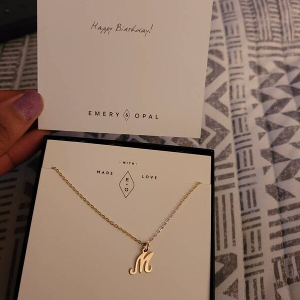 Cursive Initial Necklace 14K Gold Filled | Monogram Letter Necklace ...