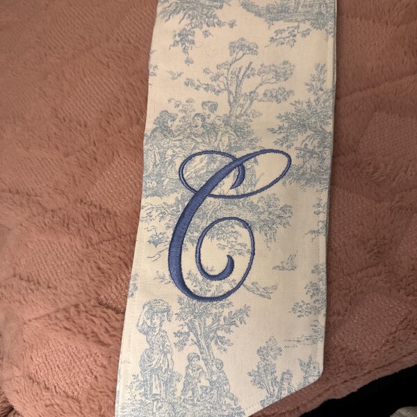 Cardinal Red Toile Holiday Wreath Sash for Front Door, Custom Monogram ...