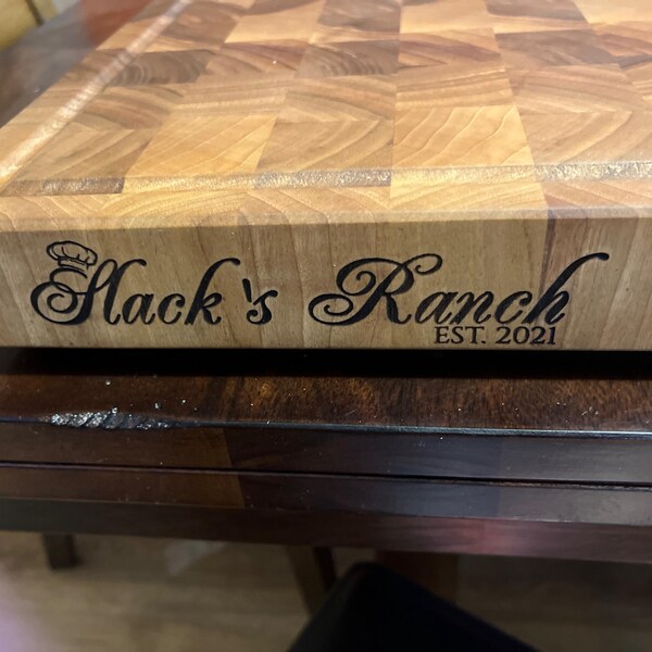 Personalised Maple End Grain Cutting Board, Custom Butcher Block ...