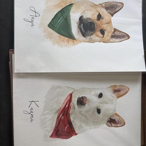 Pet Portrait Custom MULTI Pet Portrait Pet Painting Multi Dog Portrait ...