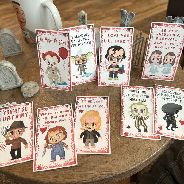80's Horror Movie Valentine Cards (set2) - Etsy