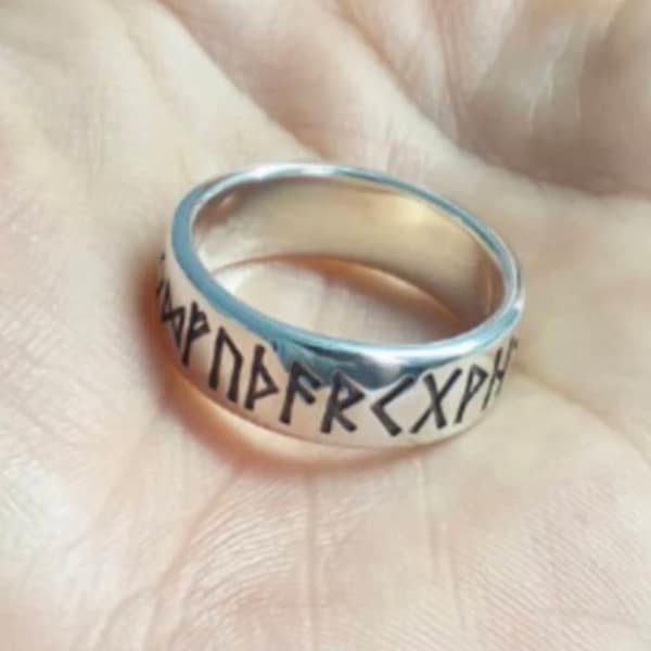 Viking Rune Ring, Rune Jewelry, Pagan Jewelry, Futhark, LARP, SCA ...