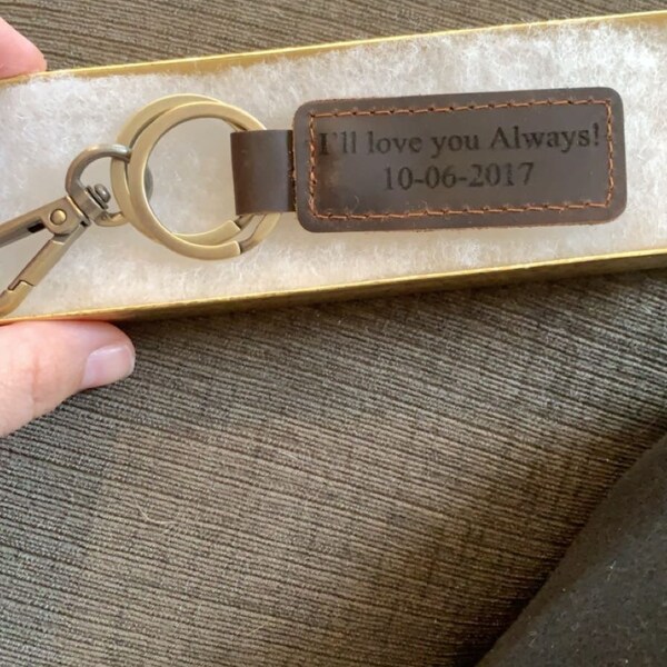 Custom LEATHER KEYCHAIN, Coordinates Key Chain, Anniversary Date ...