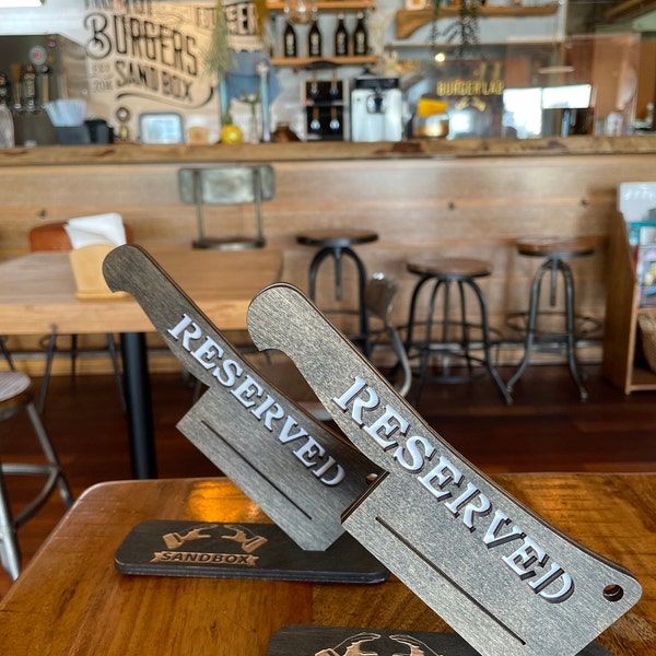Reserved Table Sign, Wooden Rustic Board, Restaurant Decor, Wood ...