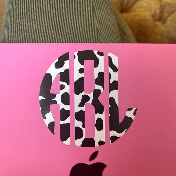 Cow Print Monogram Car Decal|livestock Car Sticker|animal Print ...