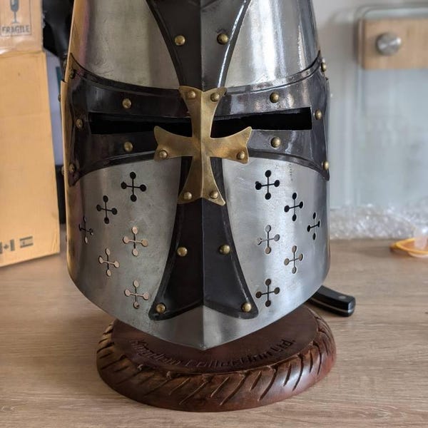Medieval Templar Fantasy Warrior Helmet Great Templar Horn Helmet ...