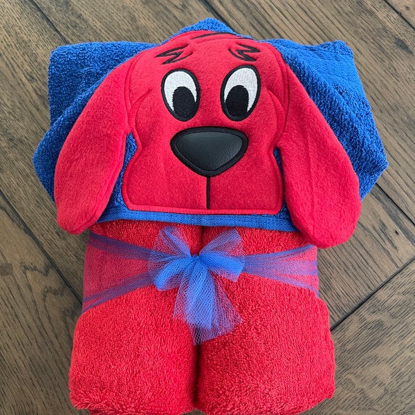 Clifford the Big Red Dog Hooded Towel/ Clifford Birthday/ Infant ...