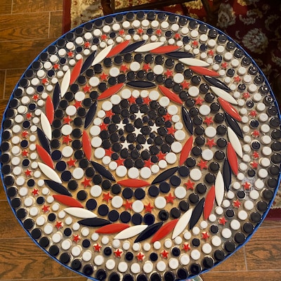 White Circles Mosaic Tiles 50g Ceramic in Mix of 3 Sizes 1/2 and 3/4 ...