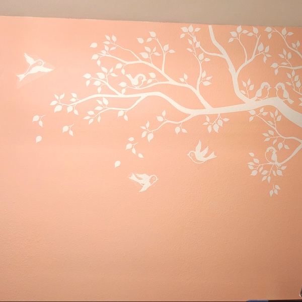 White Tree Decals Large Nursery Corner Tree Decals White Tree Sticker ...