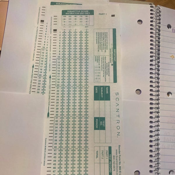 1 Scantron Forms - Genuine 882-E Official Form Test Assessment Fill-in ...