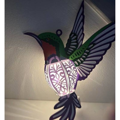 Hummingbird and Loutus Lantern SVG Lotus Lanterns Template Paper ...