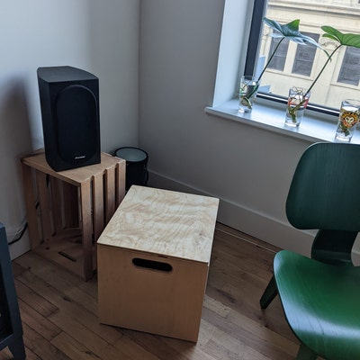 45 RPM 16 1/2 Deep Vinyl Record Storage and Display Crate Natural ...