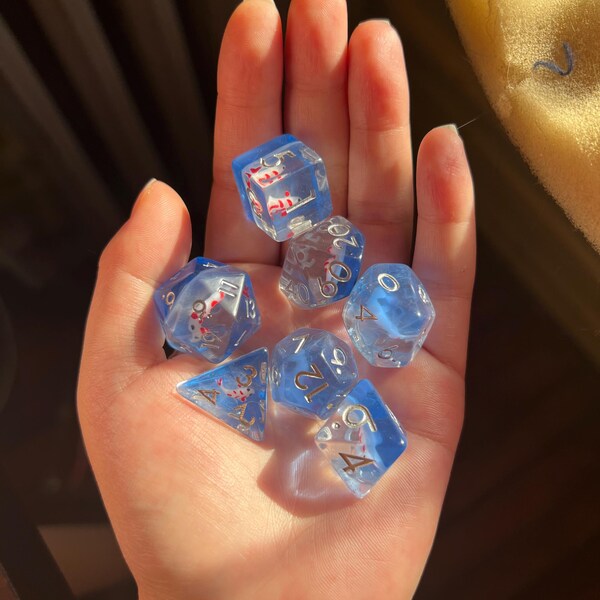 Moonlit Koi Fish Dnd Dice Set for Dungeons and Dragons D20 TTRPG ...