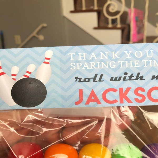 Bowling Party Treat Bag Topper - Boys Bowling Goodie Bag Topper INSTANT ...