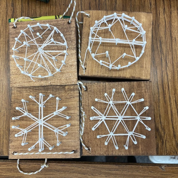 DIY String Art Christmas Ornament Tree Decor, Set of 5 Personalize ...