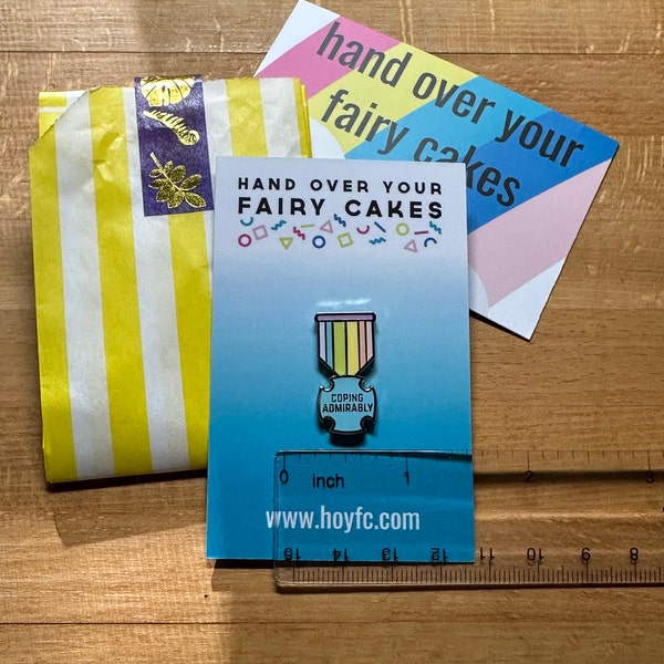 Coping Admirably Medal Enamel Pin Badge Adult Achievement Positivity ...