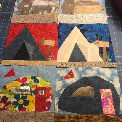 Set of 9 CAMPING BLOCKS, Paper Pieced Block Patterns in PDF - Etsy